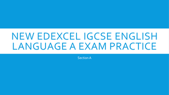 NEW (9-1) Edexcel IGCSE English Language A Exam Practice | Teaching ...