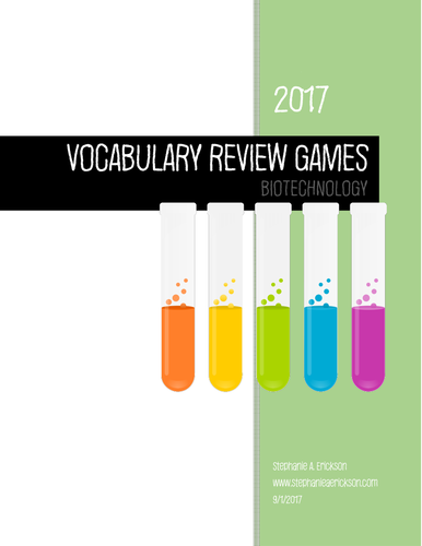 Vocabulary Games for Introduction to BioTechnology | Teaching Resources