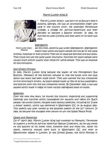 Black History Month- mini unit with questions & activities. Year 3/4/P4 ...