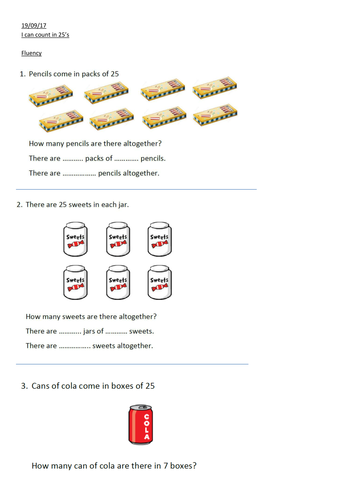 Year 4 - White Rose Planning - Counting in 25's and 1000's and ...