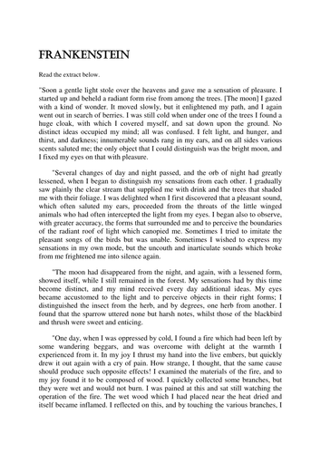 Frankenstein Assessment Pack | Teaching Resources