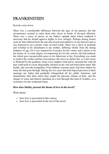 Frankenstein Assessment Pack | Teaching Resources