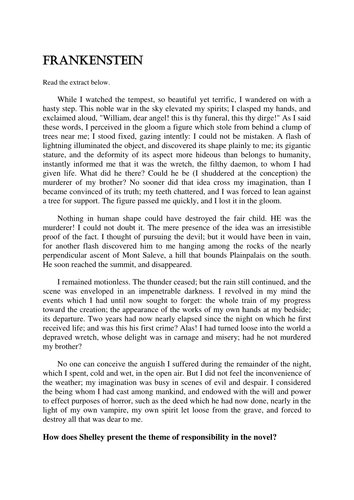 Frankenstein Assessment Pack | Teaching Resources