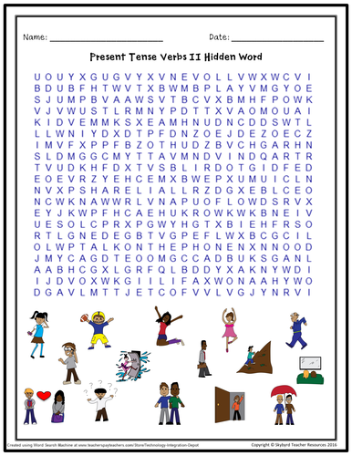 Present Tense Verbs Puzzle Pack for ESL English Language Learners ...