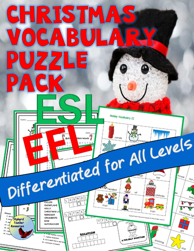 Holiday Puzzle Pack ESL EFL English Language Learners | Teaching Resources