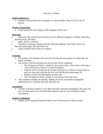 Percent of a Whole, Percent of a Number Real World Application Activity ...