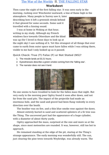 The War of the Worlds - Lesson Materials | Teaching Resources
