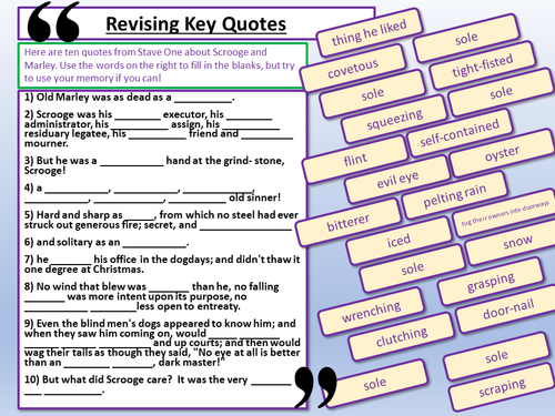 A Christmas Carol Quotes | Teaching Resources