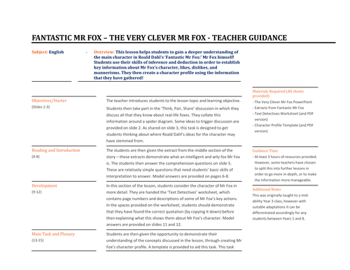 Fantastic Mr Fox - The Very Clever Mr Fox! | Teaching Resources