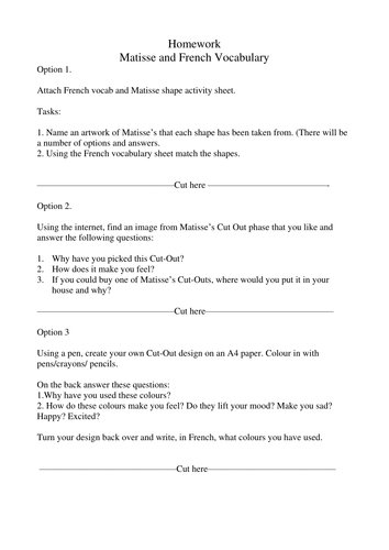 Matisse Scissorhands: Henri, his cut-out phase and French vocabulary ...