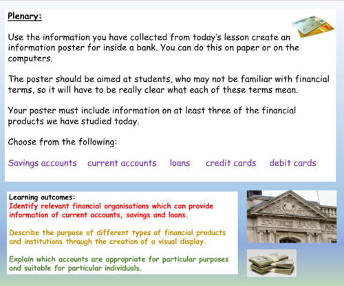 Money - savings and loans / Careers | Teaching Resources