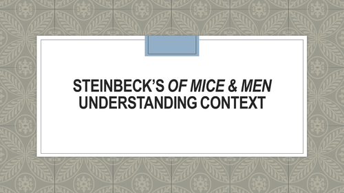 Of Mice and Men Complete SoW Bundle | Teaching Resources