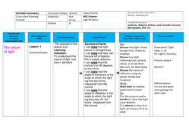 light and optics | Teaching Resources