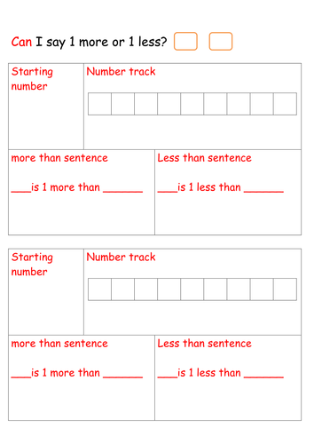 year 1 White Rose one more and one less grids, reasoning and notebook ...