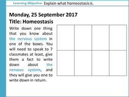 AQA GCSE: B10: The Human Nervous System: L1 Homeostasis | Teaching ...
