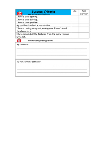 Adventure Story Success Criteria - 3 levels of differentiation KS2 Year ...
