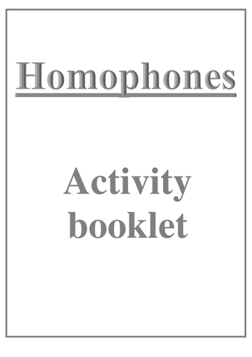 Homophones work booklet | Teaching Resources