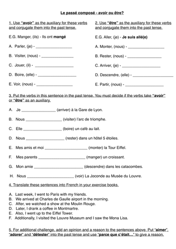 Le passé composé en vacances - The French past tense on holidays with ...