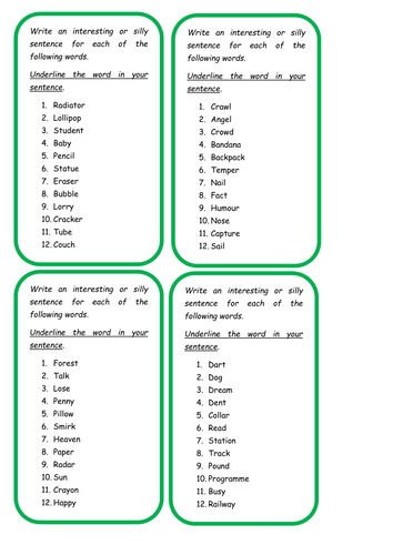 Sentence Maker | Teaching Resources