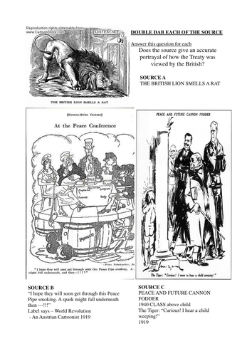 Treaty of Versailles - Source Analysis Exercises - World War One ...