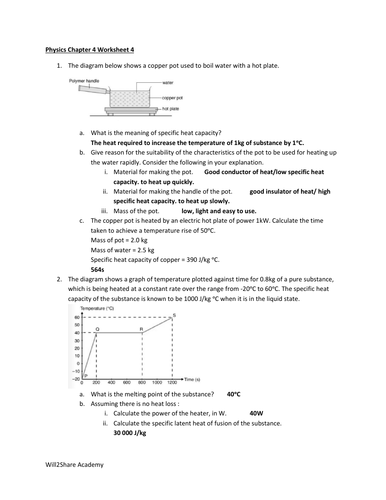 Latent Heat, Specific Heat Capacity and Heat Energy Conversion ...