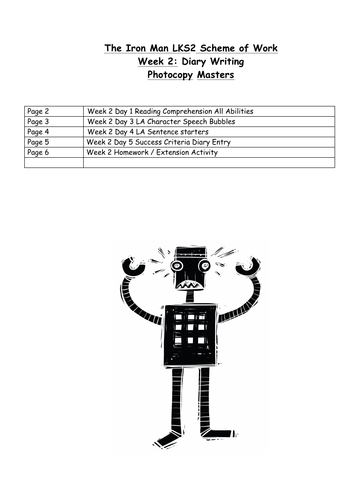 The Iron Man. Diary Writing. | Teaching Resources