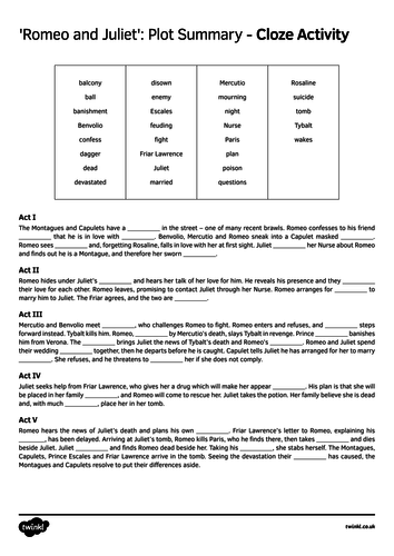 Shakespeare's Romeo and Juliet: Year 8 Scheme of Work | Teaching Resources