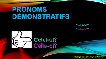 French: Demonstrative pronouns | Teaching Resources