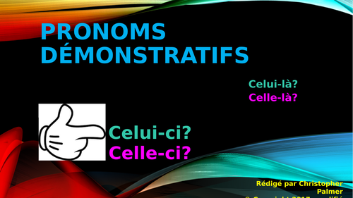 French: Demonstrative pronouns | Teaching Resources
