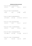 Substitution worksheet | Teaching Resources