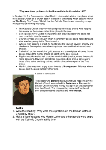 The Tudors -KS3 - Lesson 4 - Reformation | Teaching Resources
