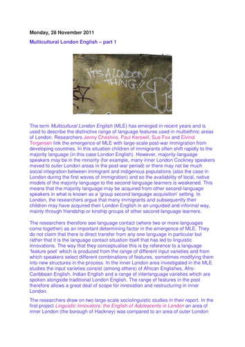 A-level English Lang OCR Topical Issues Ghetto Grammar - Should slang ...