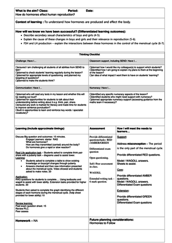 Lesson on Hormones and human sexual development (AQA GCSE) | Teaching ...
