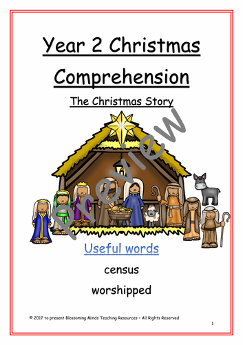 The Christmas Story - Year 2 comprehension | Teaching Resources