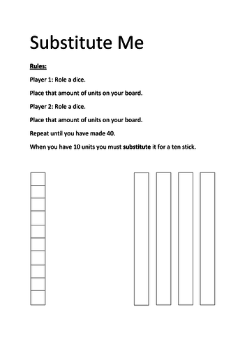 Exchanging Ones for Tens games | Teaching Resources
