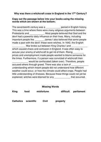 The Stuarts - KS3 - Lesson 3 - Witchcraft | Teaching Resources