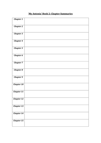 'My Antonia' lesson 7 and 8 - a review of Book 1, the seasons and ...