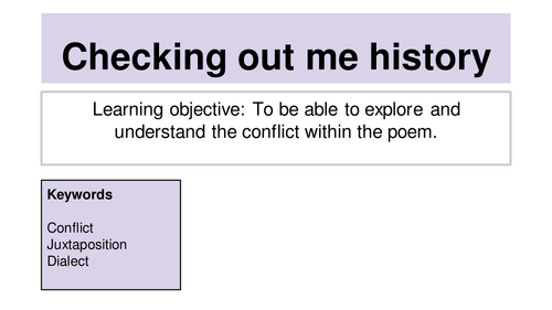 GCSE Checking out me history- power and conflict | Teaching Resources