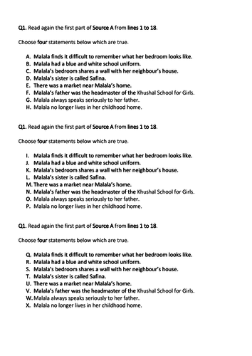 GCSE Language extracts and questions for Q2 and Q3 of the papers ...