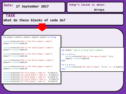 GCSE Arrays Introduction | Teaching Resources