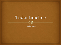 Tudor Timeline | Teaching Resources