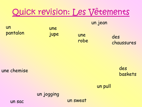 les vetements | Teaching Resources
