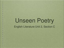 Unseen Poetry: Lesson 3 | Teaching Resources