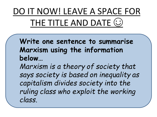 AQA Sociology AS intro to perspectives - Marxism, functionalism ...