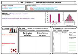 KS3 - Reproduction and Variation - Continuous and discontinuous ...