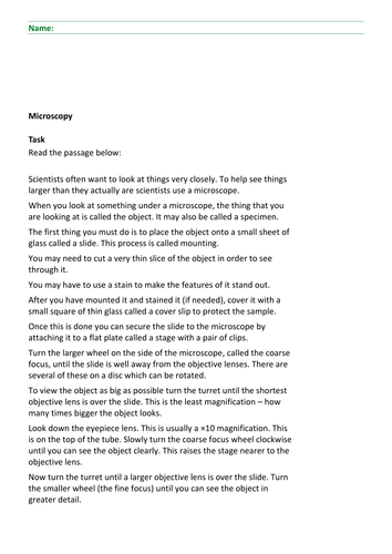 AQA 9-1 B1.1 The world of microscopes lesson | Teaching Resources
