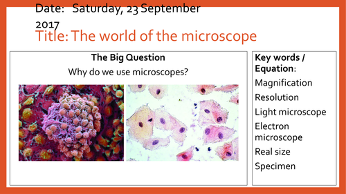 AQA 9-1 B1.1 The world of microscopes lesson | Teaching Resources