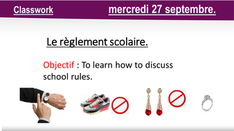 Le règlement scolaire - school rules. | Teaching Resources