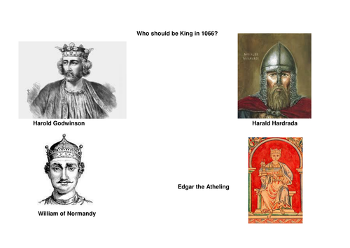Medieval Realms - Lesson 2 - Who should be King in 1066? | Teaching ...
