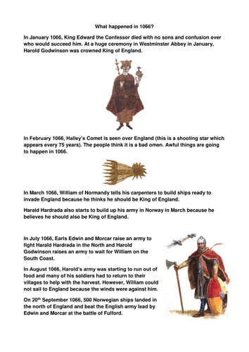 Medieval Realms - Lesson 3 - What happened in 1066? | Teaching Resources